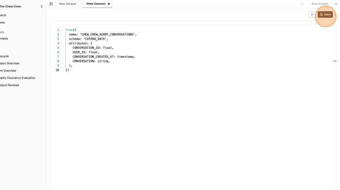 Create your first dataset